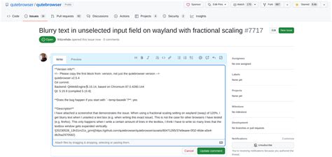 Blurry Text In Unselected Input Field On Wayland With Fractional