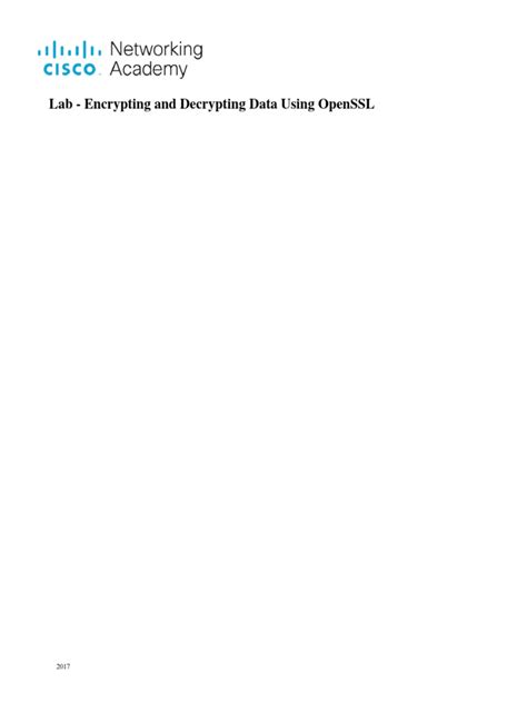 Laboratorio 2 Cifrar Y Descifrar Datos Mediante Openssl Pdf