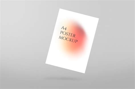 Premium Psd Floating Gradient A4 Poster Mockup Template Design
