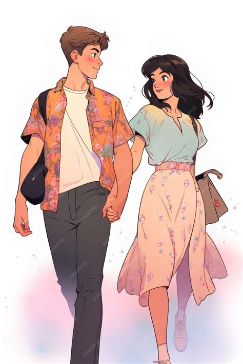 Premium Photo Animated Couples At A Wedding In The Forest And With Pets