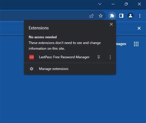 lastpass extension icon not appearing in chrome toolbar