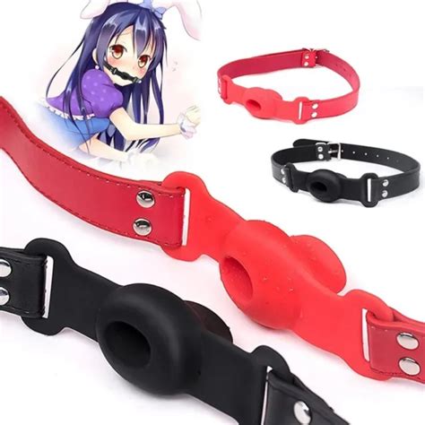 Silicone Mouth Gags Oral Plugs Pu Harness Strap Fetishs Binding