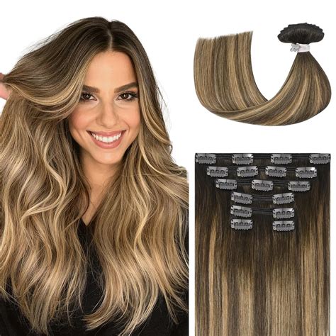 Ukira Balayage Clip In Hair Extensions Real Human Hair 14
