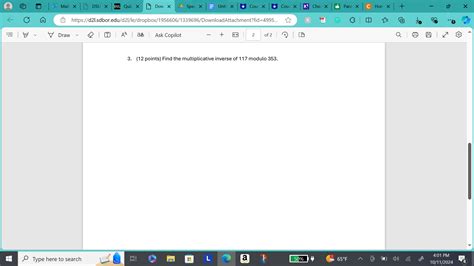 Solved 3 12 ﻿points ﻿find The Multiplicative Inverse Of
