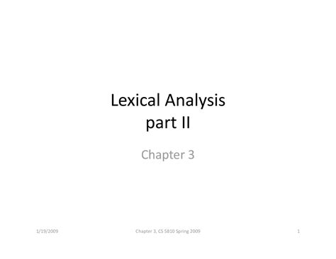 Notes On Lexical Analysis Compiler Design And Implementation Cs