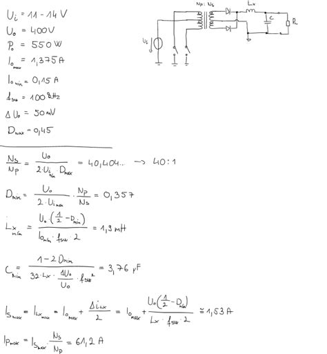 Transformer Calculations For A Voltage Fed Push Pull Converter Electrical Engineering Stack