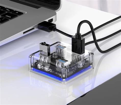 ORICO Transparent Series USB HUB Multi 4 7 Port High Speed USB3 0 Splitter With Micro USB Power