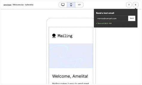 Mailing Build Test Send Emails With React