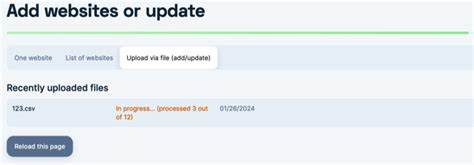 New Interface For Site Upload And Update Via File And Requirements To