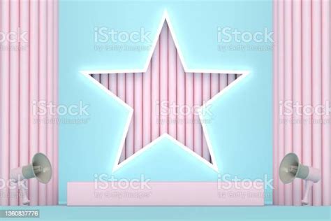 핑크와 블루 빈 장면 빈 제품 스탠드 제품 프리젠 테이션을위한 빈 단계 0명에 대한 스톡 사진 및 기타 이미지 0명 3차원 형태 가정의 방 Istock