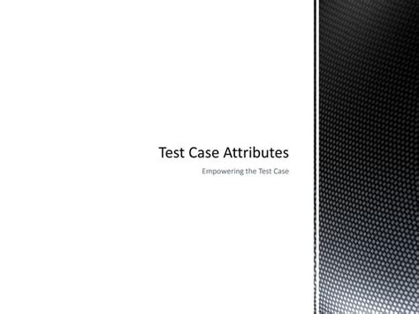 Test Case Attributes Pdf