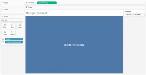 Refreshing Real Time Data In Tableau Adding A Dashboard Button For