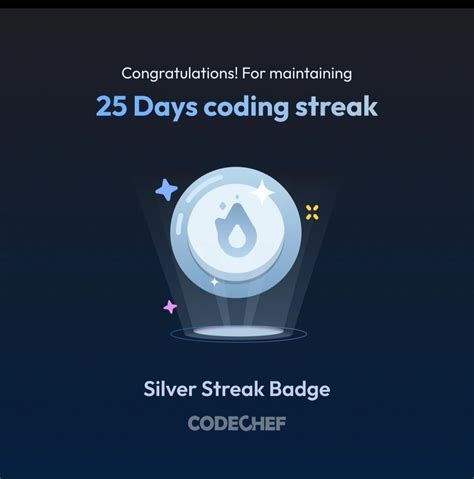 I Am Happy To Share That I Recently Completed My 25 Day Coding Streak On Codechef During This