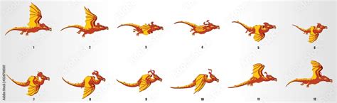 dragon run cycle animation frames loop animation sequence sprite sheet