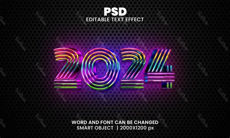 2024 Text Effect Free Photoshop Psd File