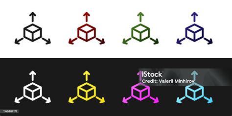 설정 아이소메트릭 큐브 아이콘 흑백 배경에 고립 기하학적 큐브 단색 아이콘입니다 3d 정사각형 기호입니다 상자 기호입니다 벡터 일러스트 0명에 대한 스톡 벡터 아트 및 기타