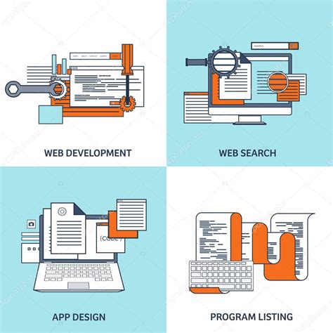 Ilustración Vectorial Fondo Plano Codificación Programación Seo