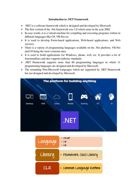 Dot Net Class Material And Questions Introduction To Net Framework