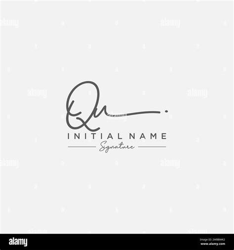 Qu Signature Logo Template Vector Stock Vector Image And Art Alamy