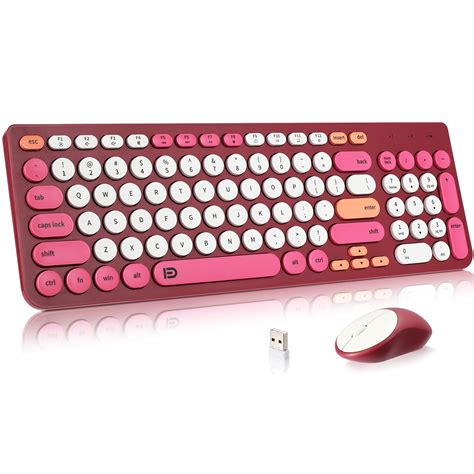 2 4g Wireless Retro Punk Round Keycap Keyboard And Mouse Combo For Pc Laptop Walmart Business