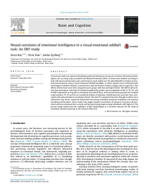 Pdf Neural Correlates Of Emotional Intelligence In A Visual Emotional