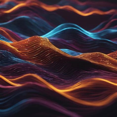 3d Digital Dynamic Wave Flow Digital Structure Secure Cybersecurity