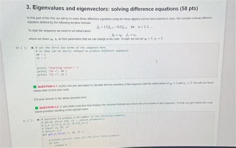 3. Eigenvalues and eigenvectors: solving difference | Chegg.com