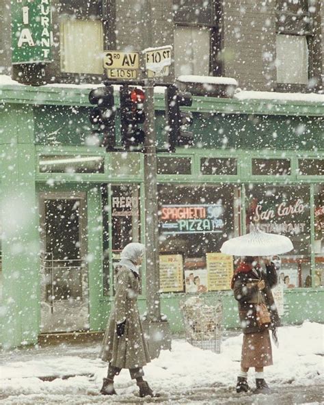 Snowy Scene From New York In The 50s By The Brilliant Saul Leiter