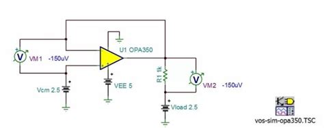 Opa350 Input Offset Voltage Calculation Using Tina Ti Opa 350 Amplifiers Forum
