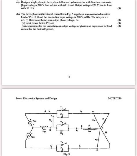 solved design a single phase to three phase full wave cycloconverter