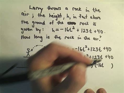 A Projectile Problem Using Quadratics Example YouTube