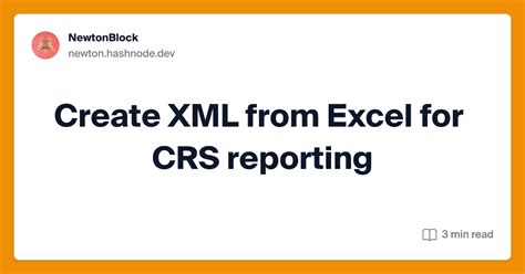 Create Xml From Excel For Crs Reporting