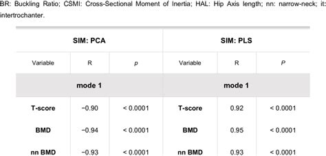 Main Significant Correlations Found Between The Sims Modes And
