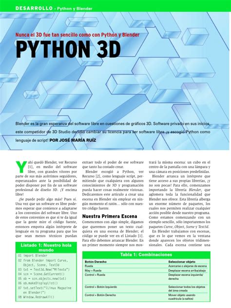 Nunca El 3d Fue Tan Sencillo Como Con Python Y Blender Descargar Gratis Pdf Licuadora