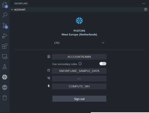 Snowflake Vscode Integration