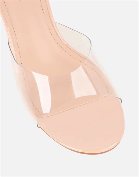 Iris Nude Clear Wedge Mules Simmi London