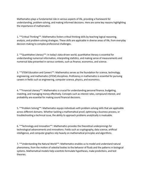 Mathematics Plays A Fundamental Role In Various Aspects Of Life Pdf Mathematics Data Science