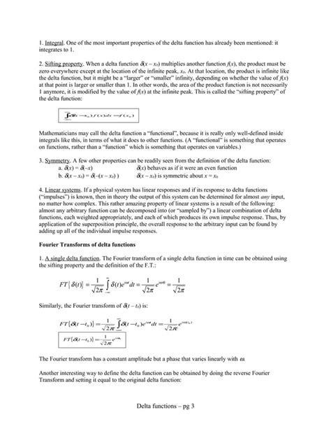 signal and system dirac delta functions 1 doc