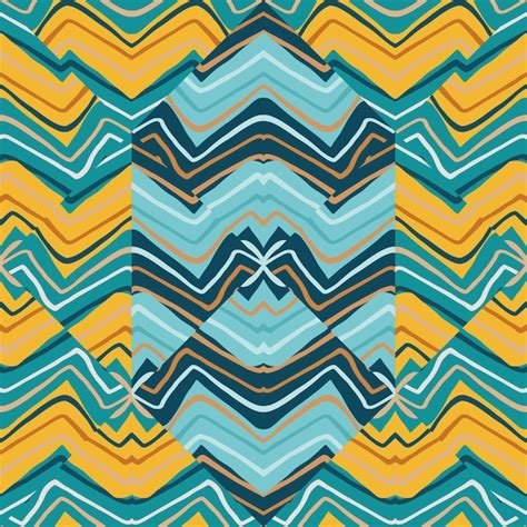 Premium Vector Abstract Zigzag Waves Mosaic Seamless Pattern Hand Drawn Linear Tile Endless