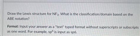 Solved Draw The Lewis Structure For NF What Is The Chegg