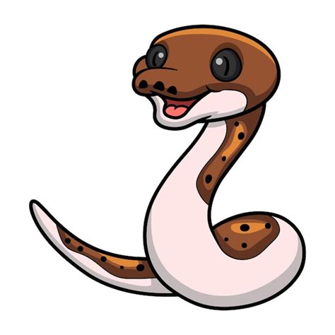 Premium Vector Cute Pied Reticulated Python Cartoon