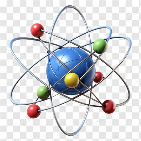 3d Atom Model With Orbiting Electrons Science Clip Art Illustration 3d Atom Model Atomic