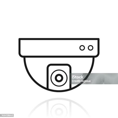 Cctv 보안 돔 카메라 흰색 배경에 반사된 아이콘 보안 카메라에 대한 스톡 벡터 아트 및 기타 이미지 보안 카메라 영화 카메라 웹캠 Istock