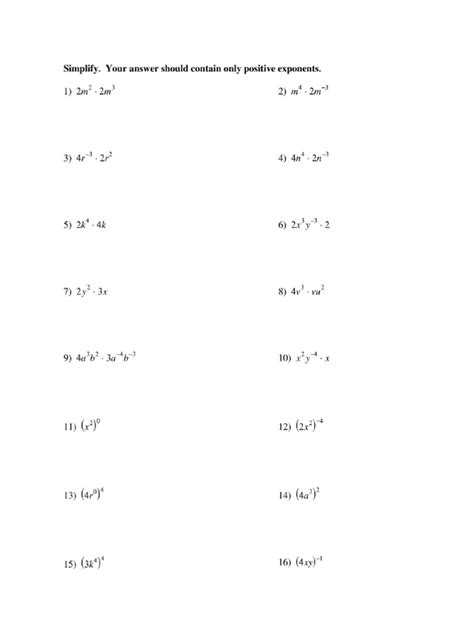 Simplifying Exponential Expression Pdf