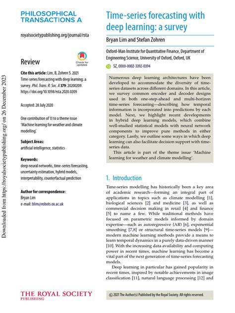 time series forecasting with deep learning a survey pdf time