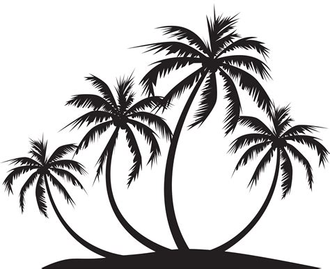 Palm Trees Silhouette Png Clip Art Image Palm Tree Clip Art Palm My