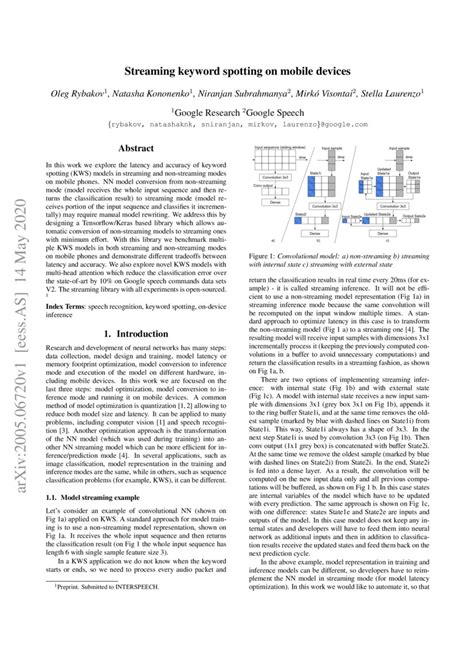 Streaming Keyword Spotting On Mobile Devices Deepai