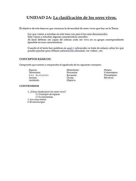 primero t2a clasificacic3b3n de los seres vivos 1 pdf homo plantas