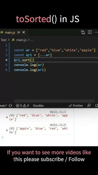 You Should Do This Instead Of Sort Method For A New Sorted Array In Js