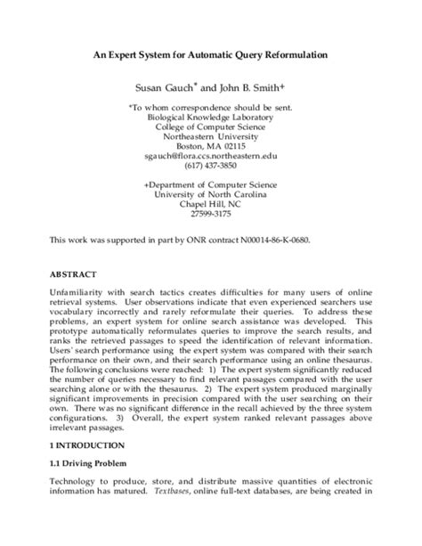 pdf an expert system for automatic query reformation